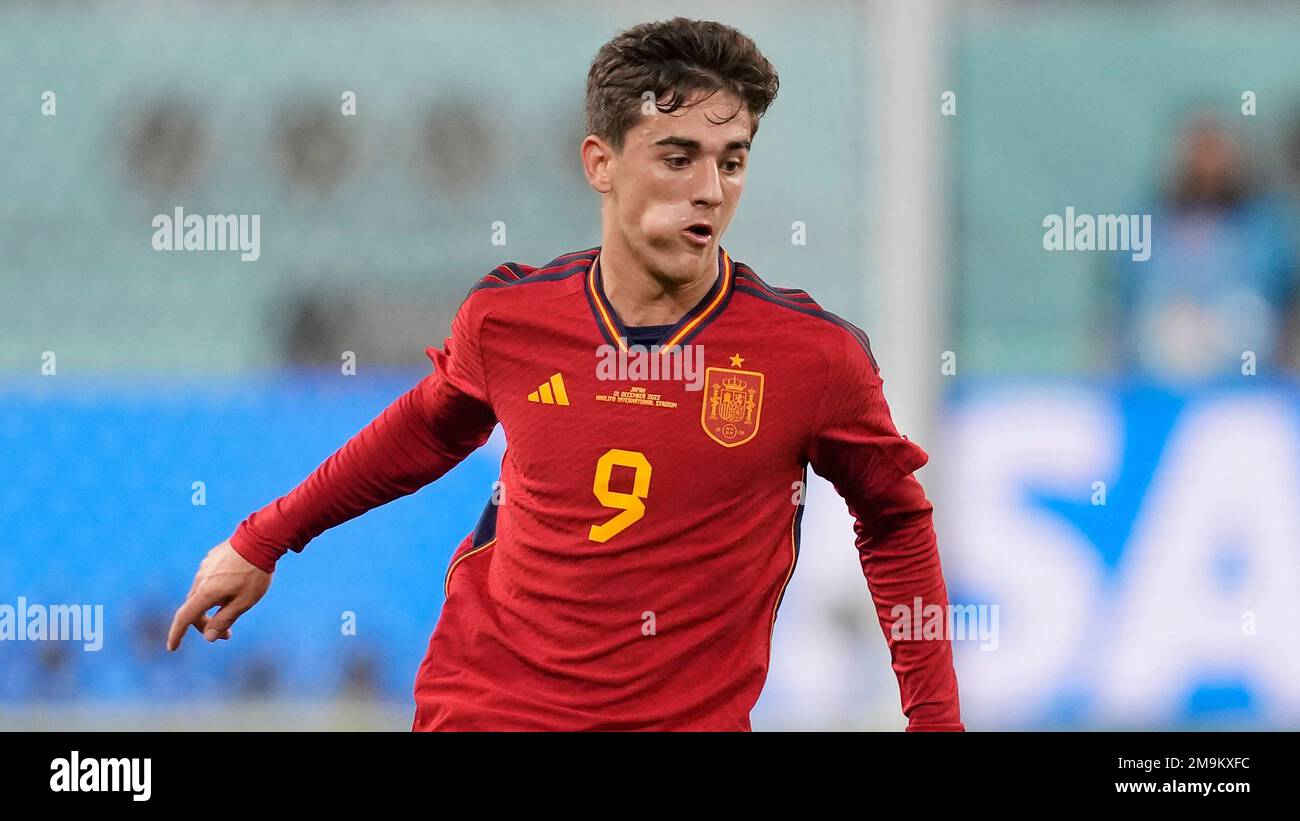 Spain's Gavi in action during the World Cup group E soccer match ...