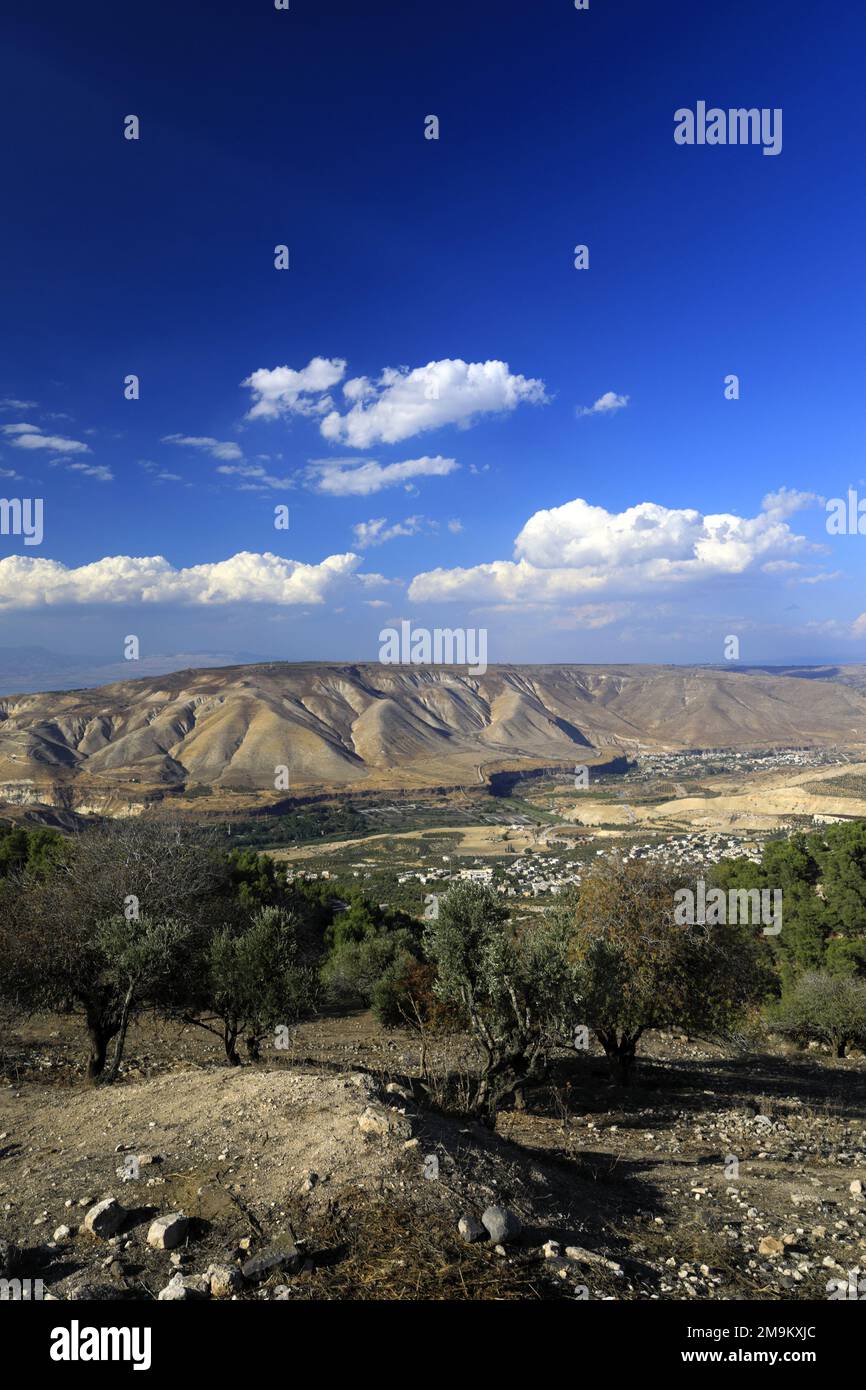 View over the Yarmouk Nature Reserve and the Golan Heights from Umm ...