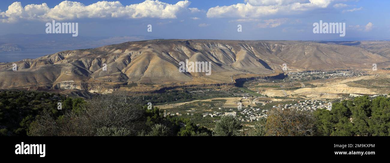 View over the Yarmouk Nature Reserve and the Golan Heights from Umm ...