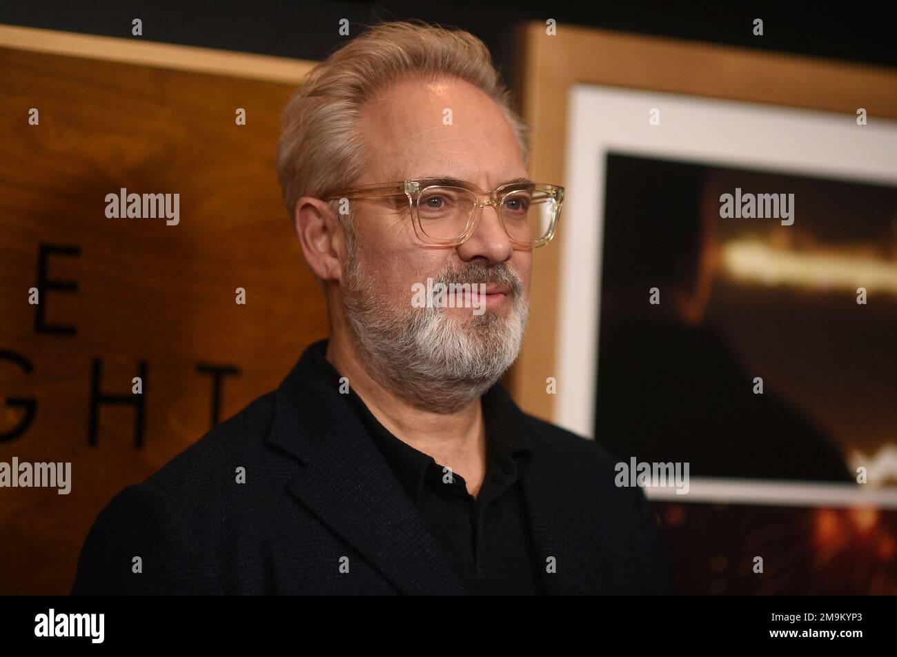 Sam Mendes arrives at the premiere of "Empire of Light" on Thursday ...