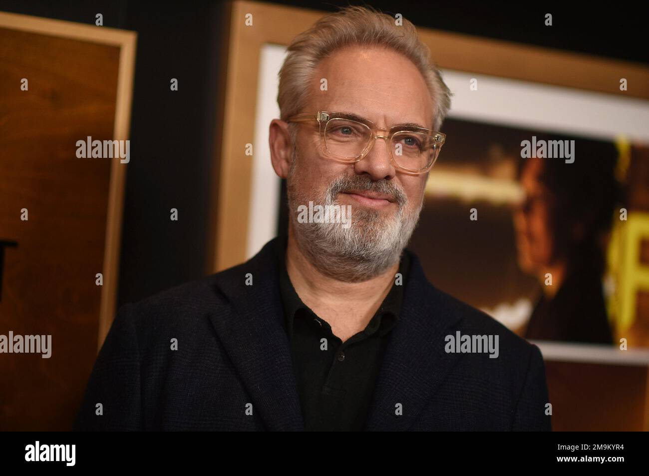 Sam Mendes arrives at the premiere of "Empire of Light" on Thursday ...
