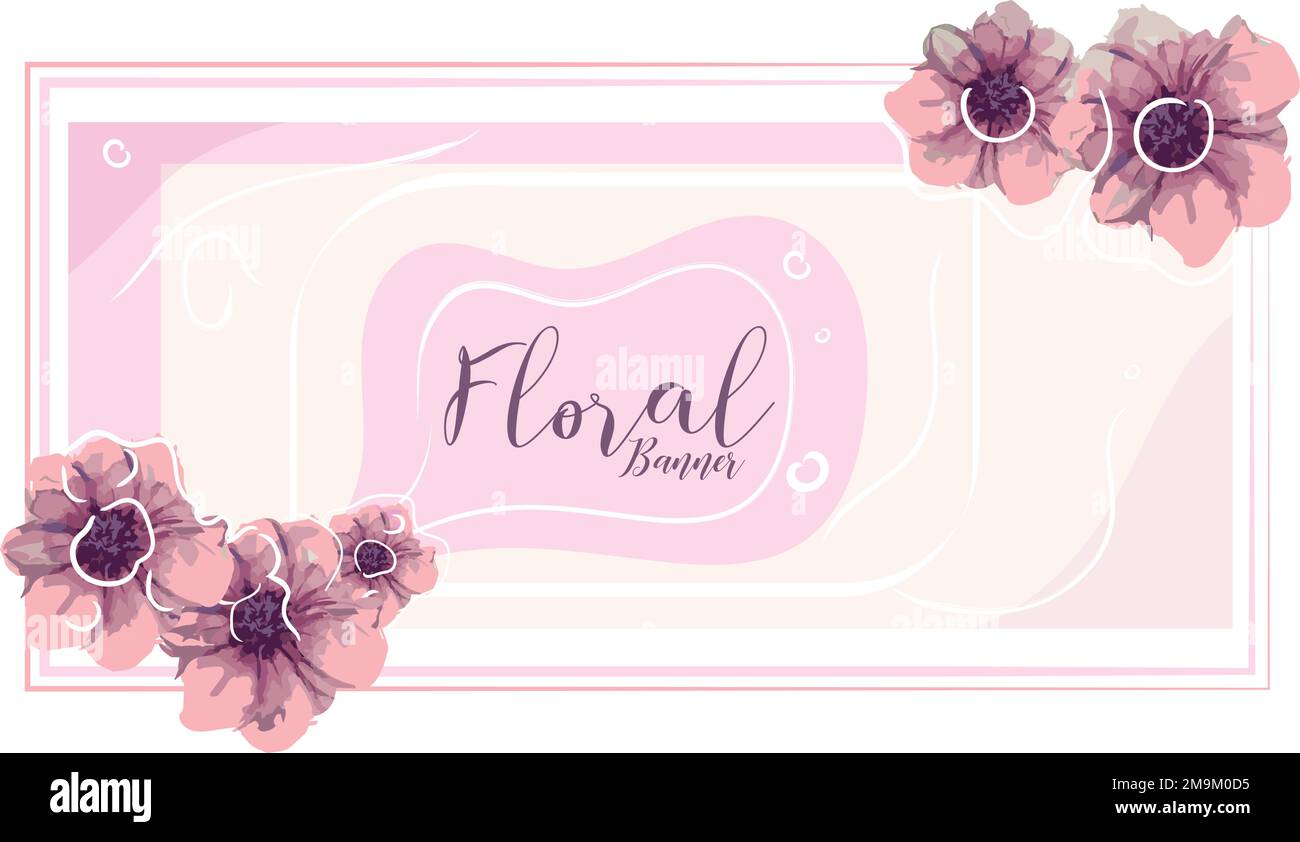 Isolated watercolored floral banner with text Vector Stock Vector Image ...