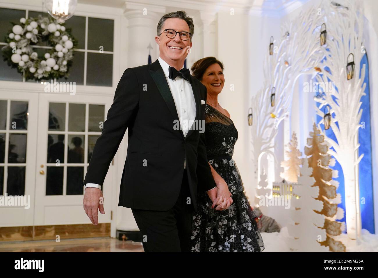 Late night talk show host Stephen Colbert and his wife Evelyn McGee ...