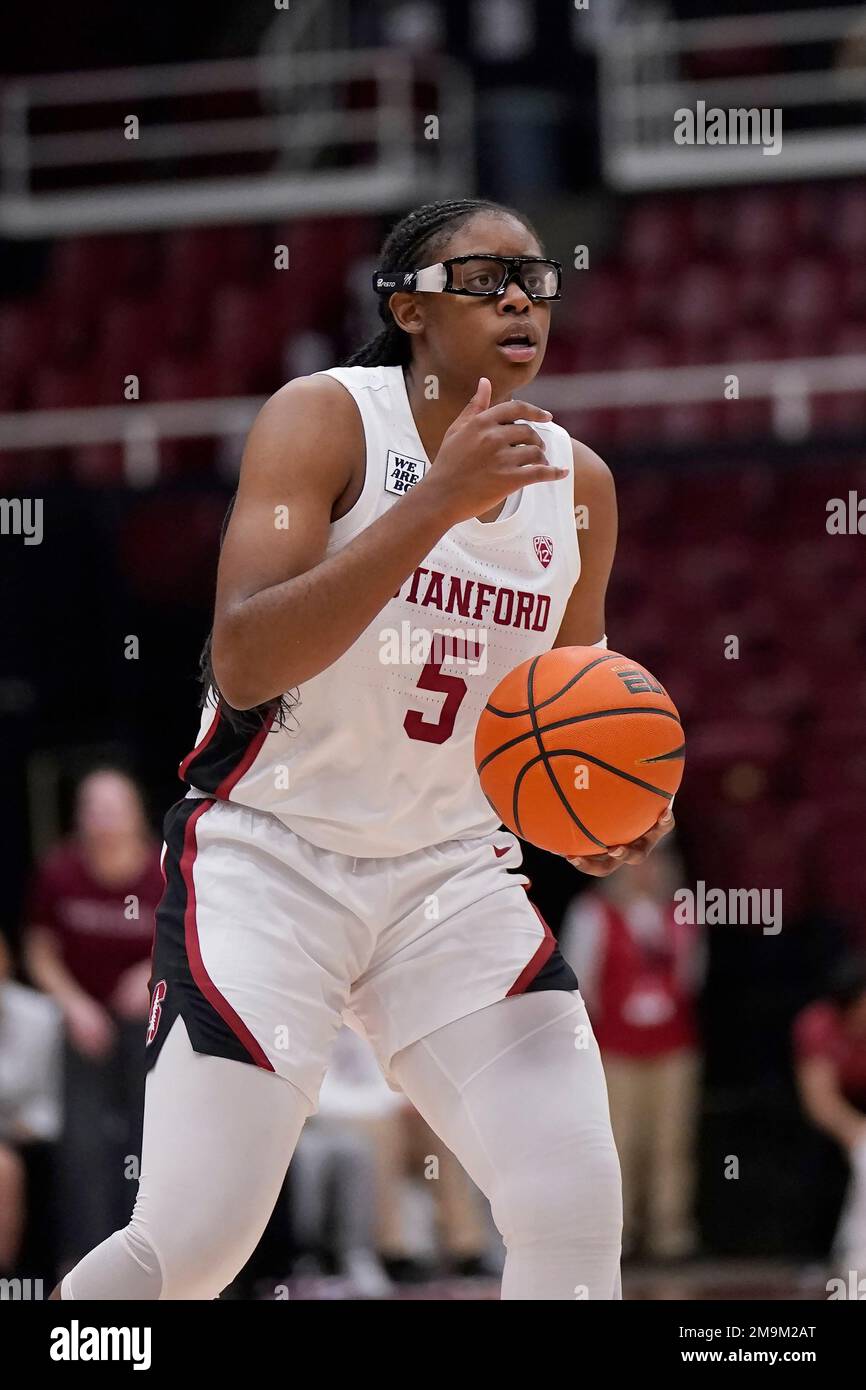 Stanford forward Francesca Belibi (5) during an NCAA college basketball ...