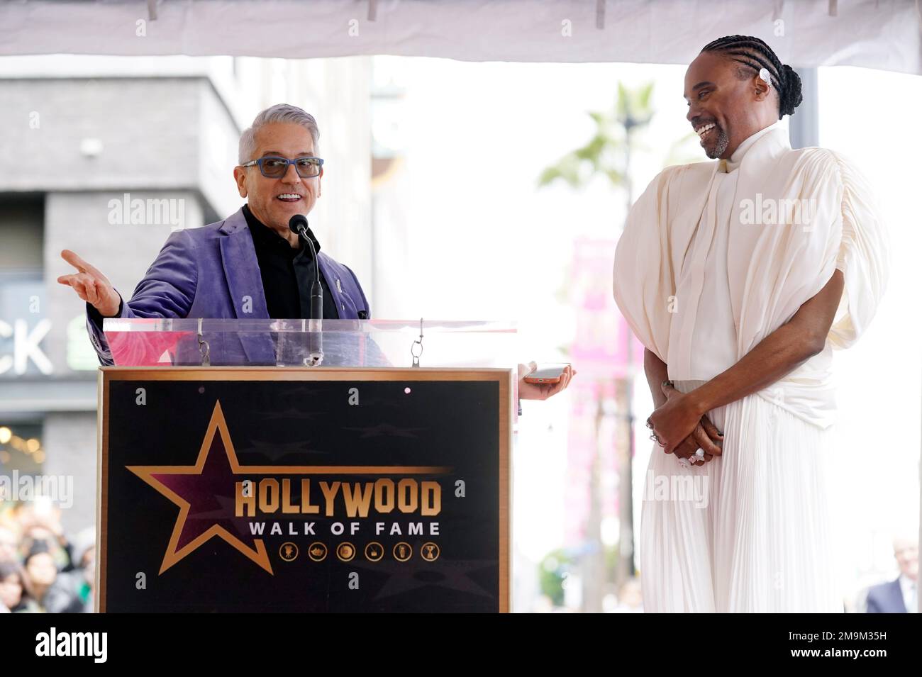 Actor Billy Porter, right, looks on as his manager Bill Butler speaks ...