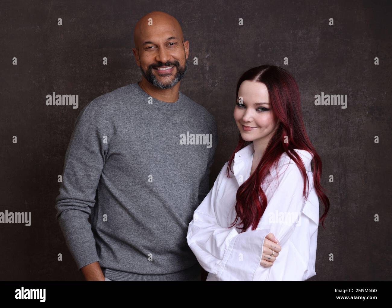 Keegan-Michael Key, left, and Dove Cameron, cast members in the Apple ...