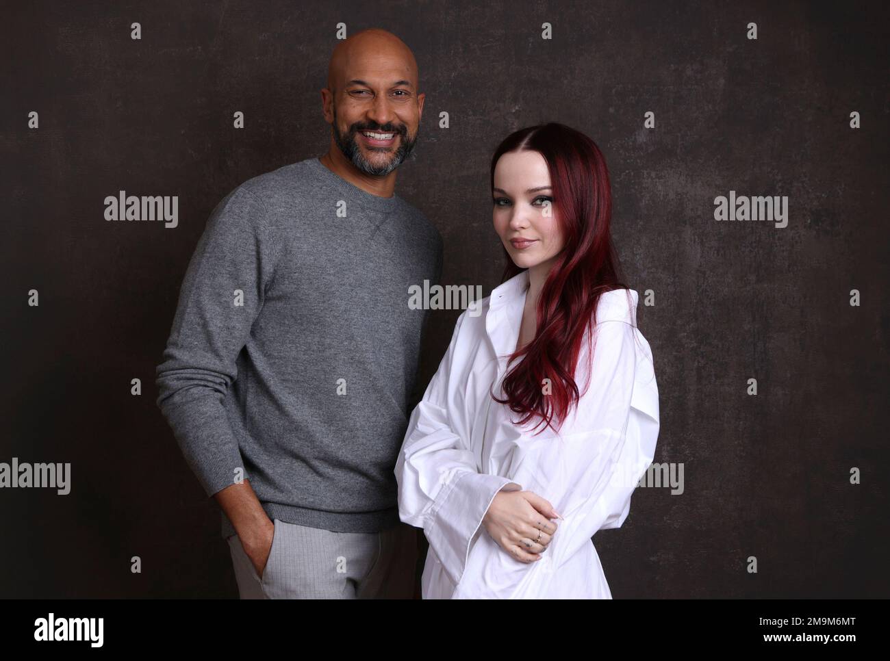 Keegan-Michael Key, left, and Dove Cameron, cast members in the Apple ...