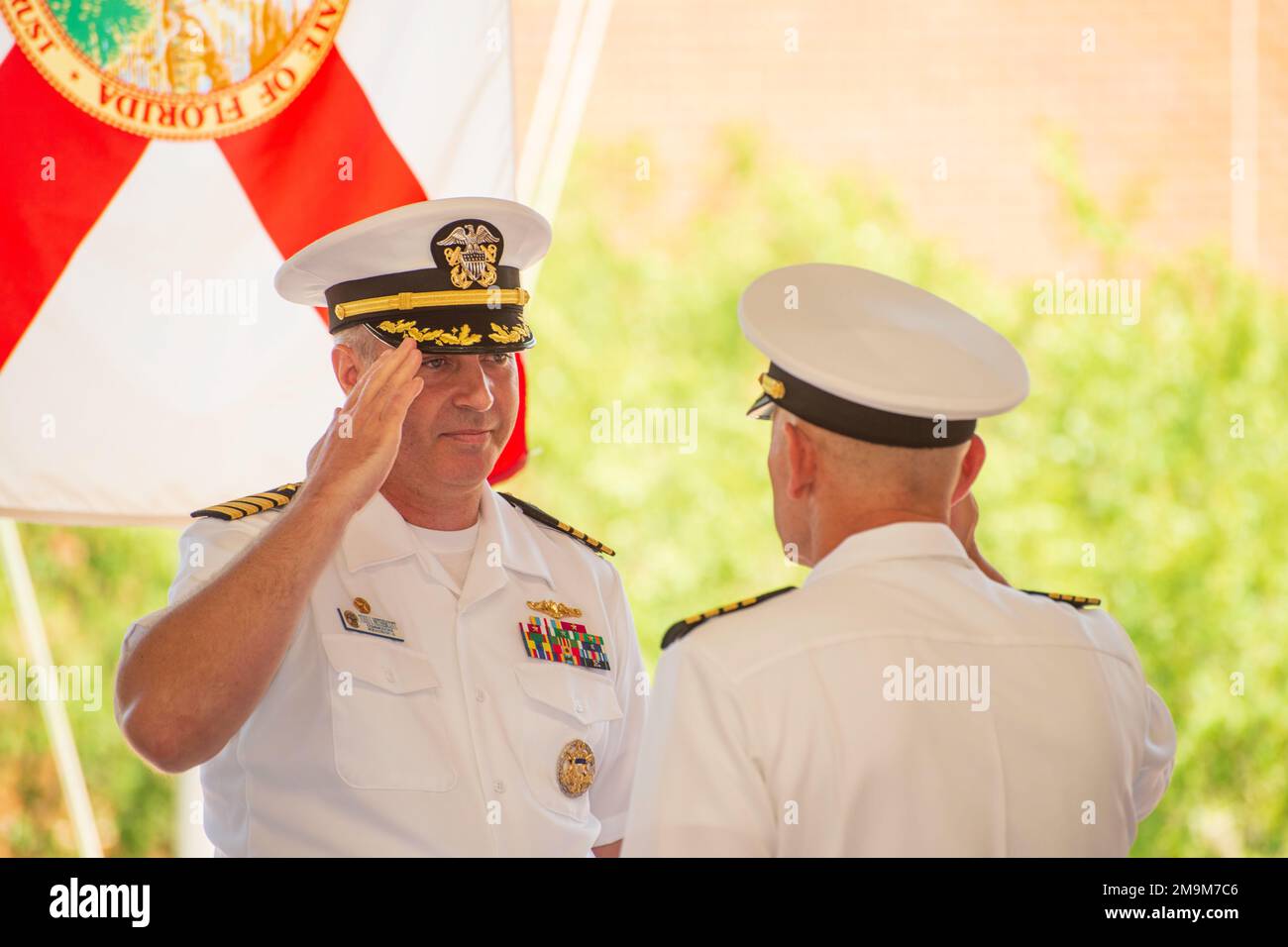 KINGS BAY, Ga. (May 20, 2022) Capt. Theron Davis (right), outgoing ...