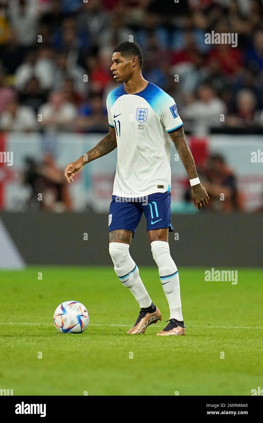 England's Marcus Rashford controls the ball during the World Cup group ...