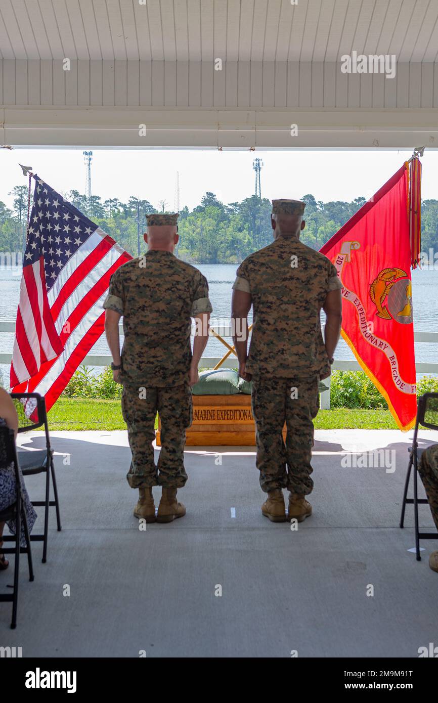U.S. Marine Corps Brig. Gen. Anthony Henderson, right, and Col ...
