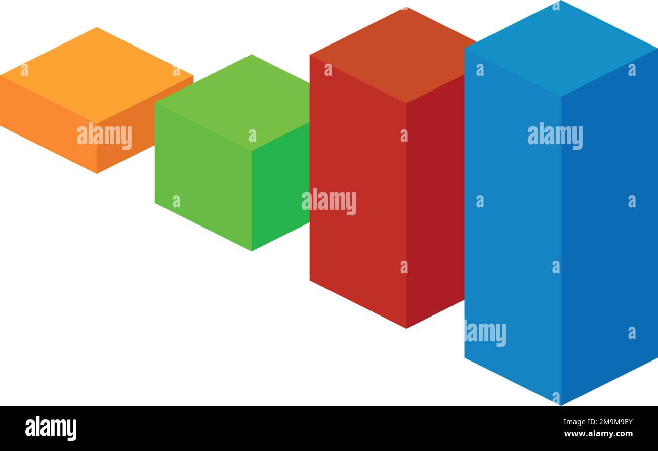 Isometric column chart. Color 3d diagram icon Stock Vector Image & Art ...