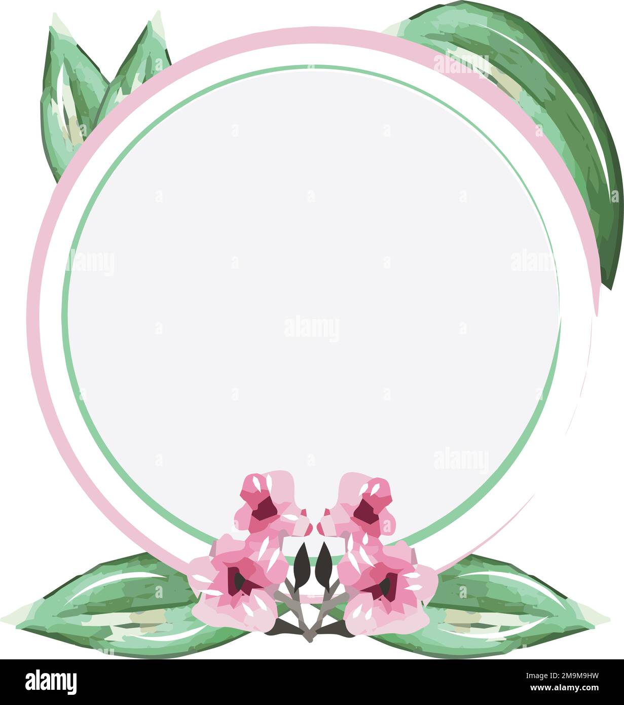 Isolated watercolored empty floral banner Vector Stock Vector Image ...
