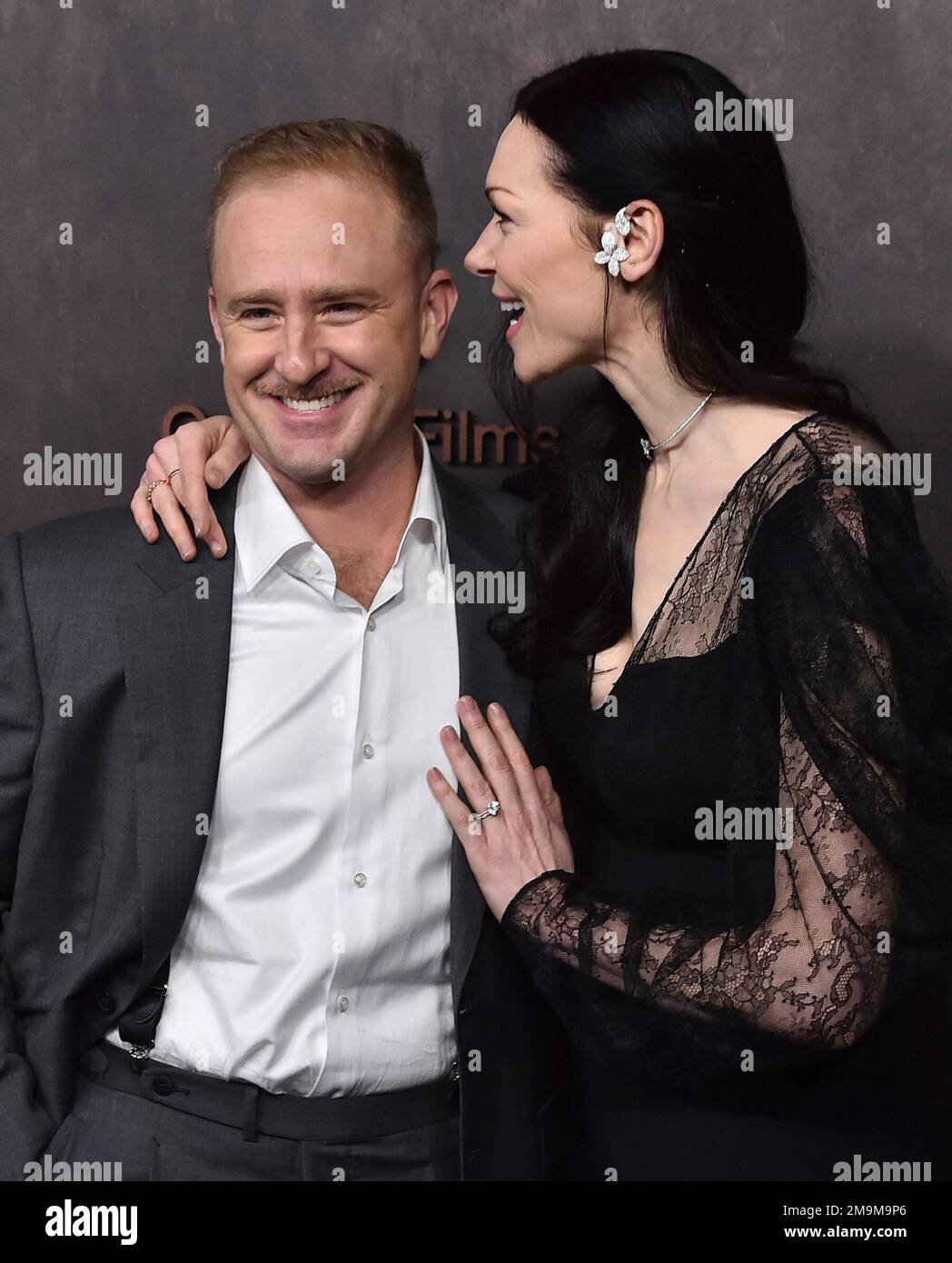 Ben Foster, left, and Laura Prepon arrive at the premiere of ...