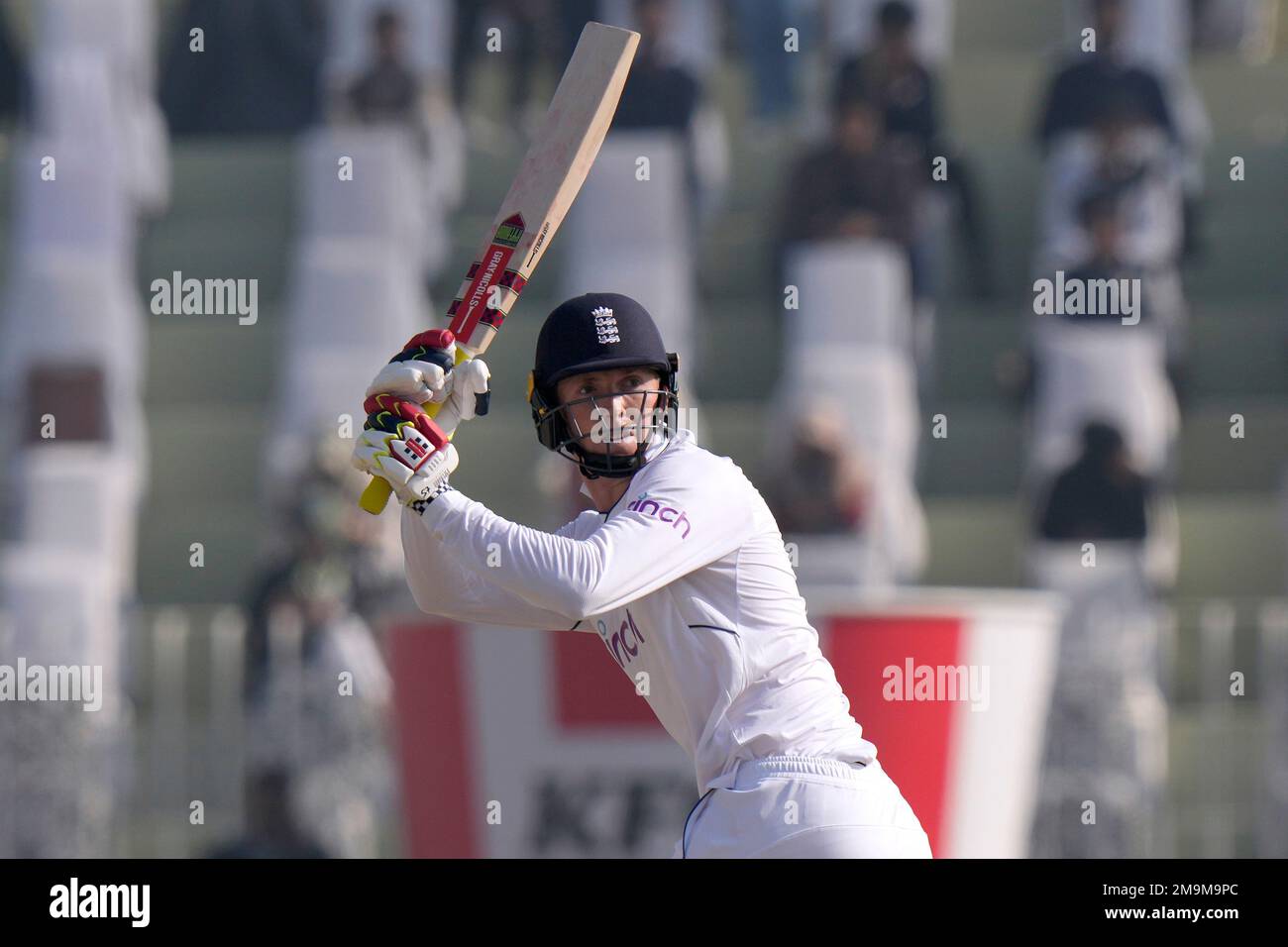 England's Zak Crawley bats during the first day of the first cricket ...