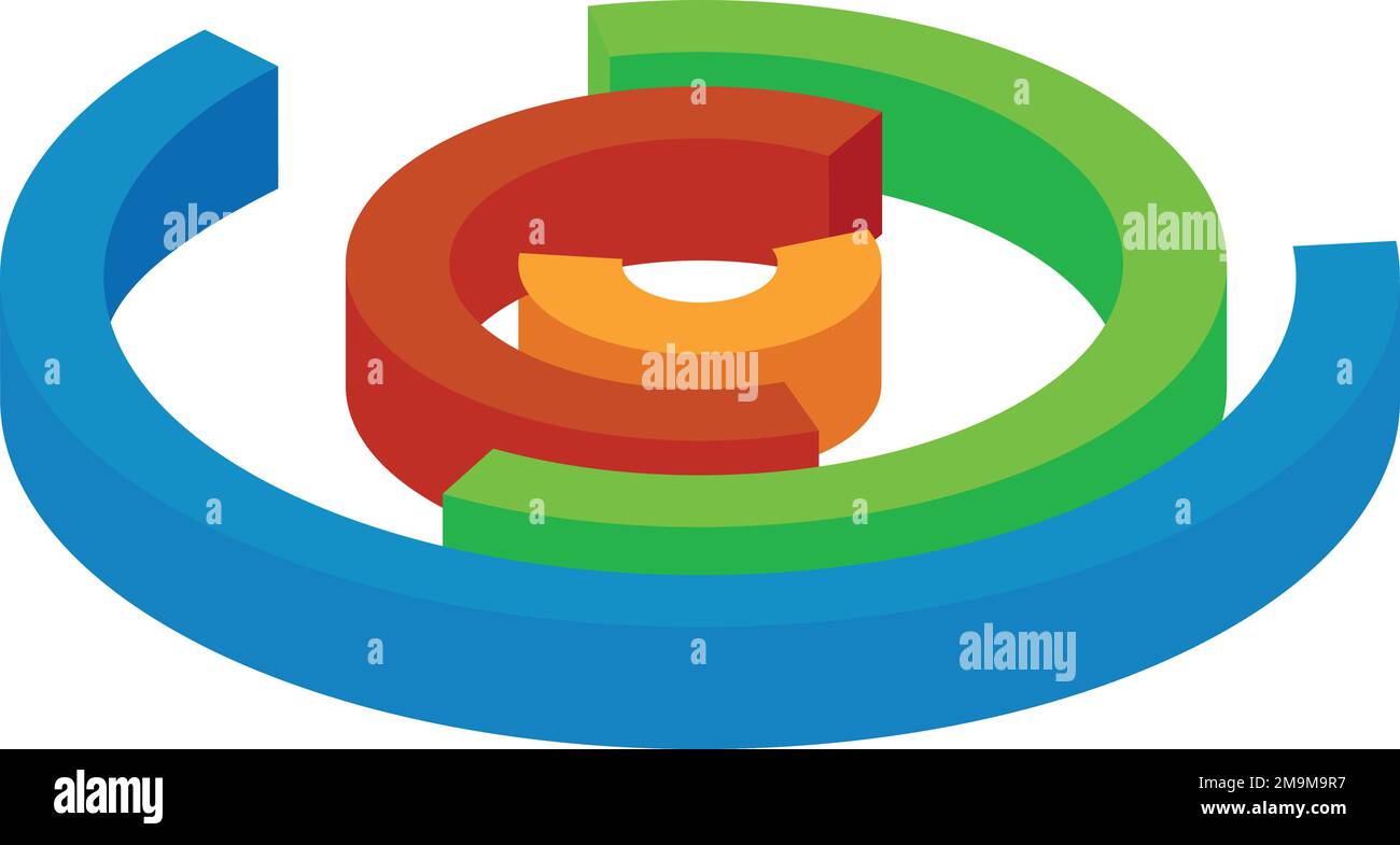 Progress round chart infographic in 3d isometric style Stock Vector ...
