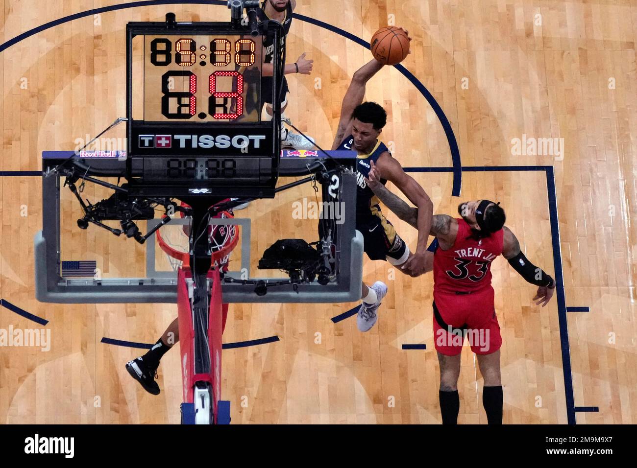 New Orleans Pelicans guard Trey Murphy III goes in for a slam dunk ...