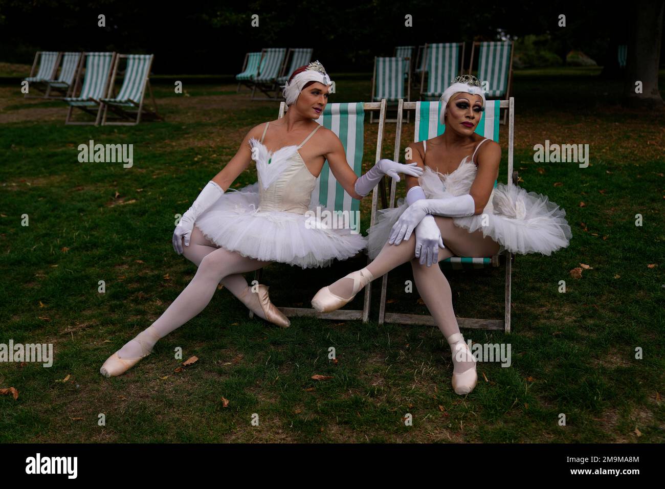 Dancers Robert Carter, right, and Ugo Cirri from the comedy drag ballet ...