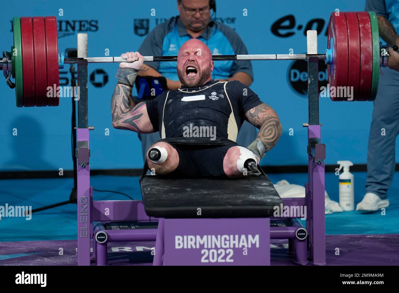Scotland's Micky Yule reacts after a successful lift during the men's ...