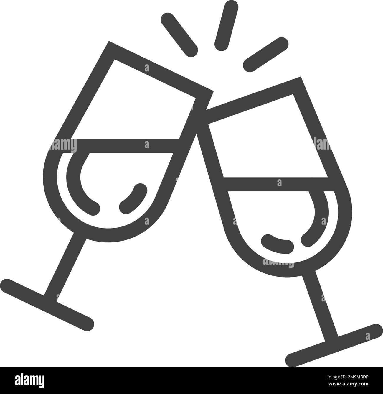Drink glasses cheers line icon. Celebration symbol Stock Vector Image ...