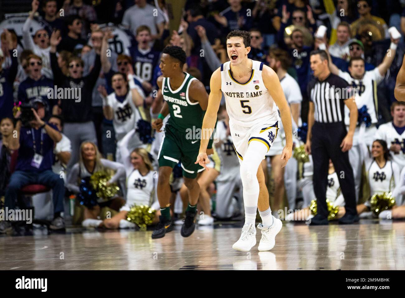 Notre Dame's Cormac Ryan (5) celebrates during the first half of the ...