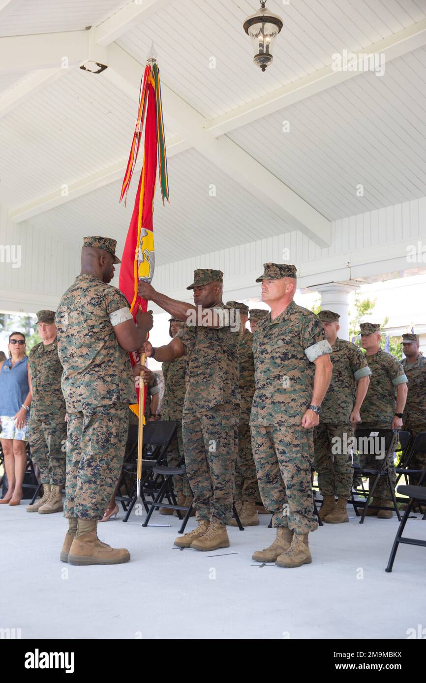U.S. Marines with 2d Marine Expeditionary Brigade held a change of ...