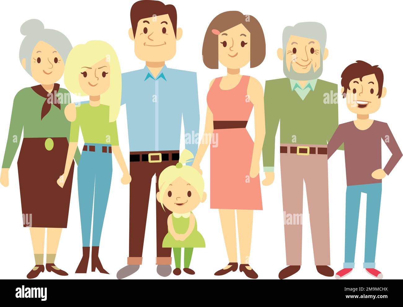 Happy family portrait. Three generation relatives together Stock Vector ...