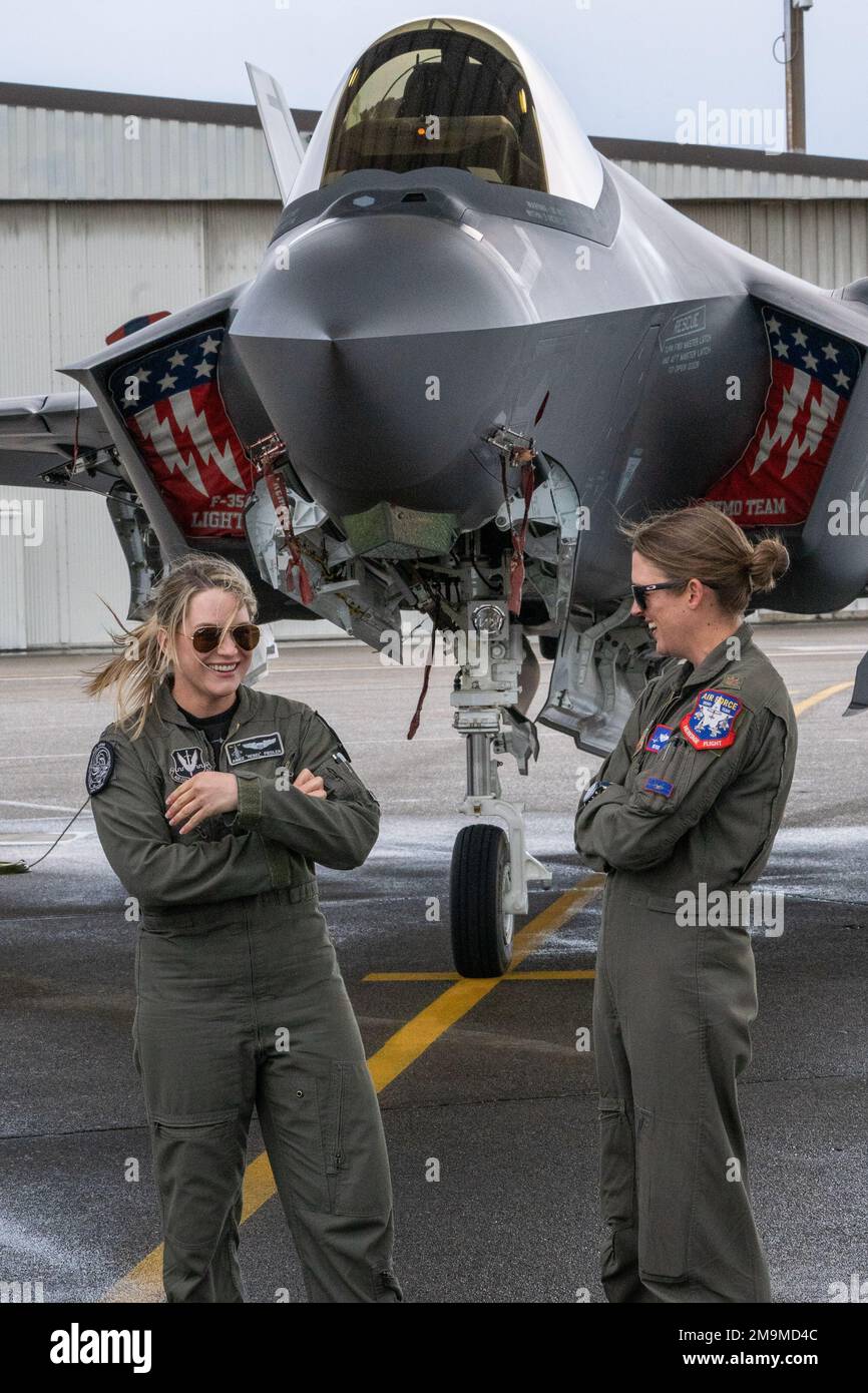 Capt. Aimee "Rebel" Fiedler (right), an F-16 pilot from Shaw Air Force ...