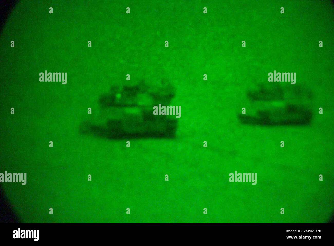 In the Attack Position (AP) two US Marine Corps (USMC) M1A1 Abrams Main ...