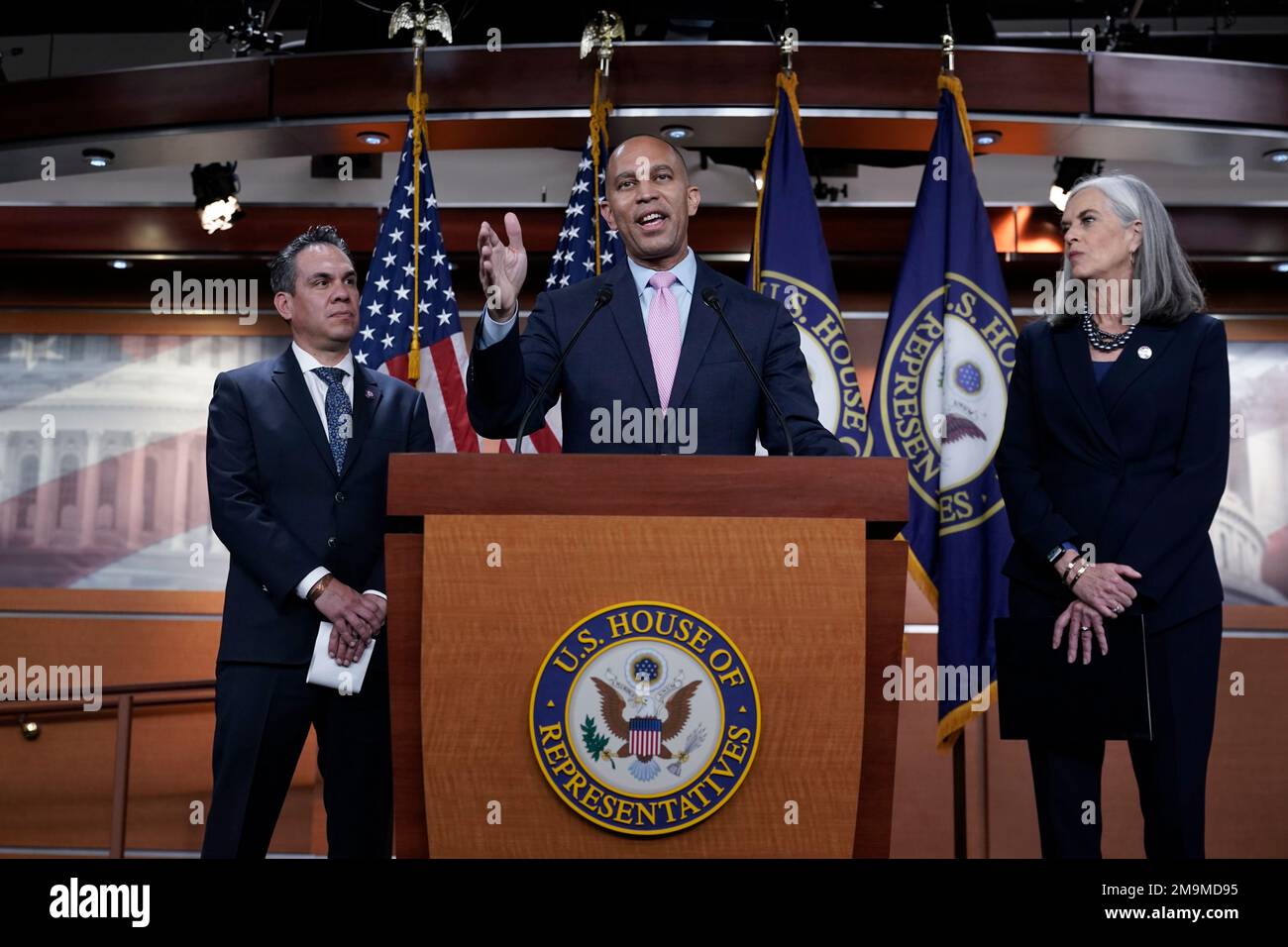 Rep. Hakeem Jeffries, D-N.Y., joined by Rep. Pete Aguilar, D-Calif ...