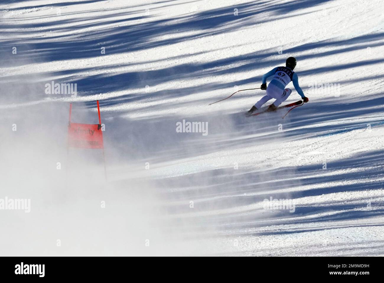 Germany's Luis Vogt races during a men's World Cup downhill training ...