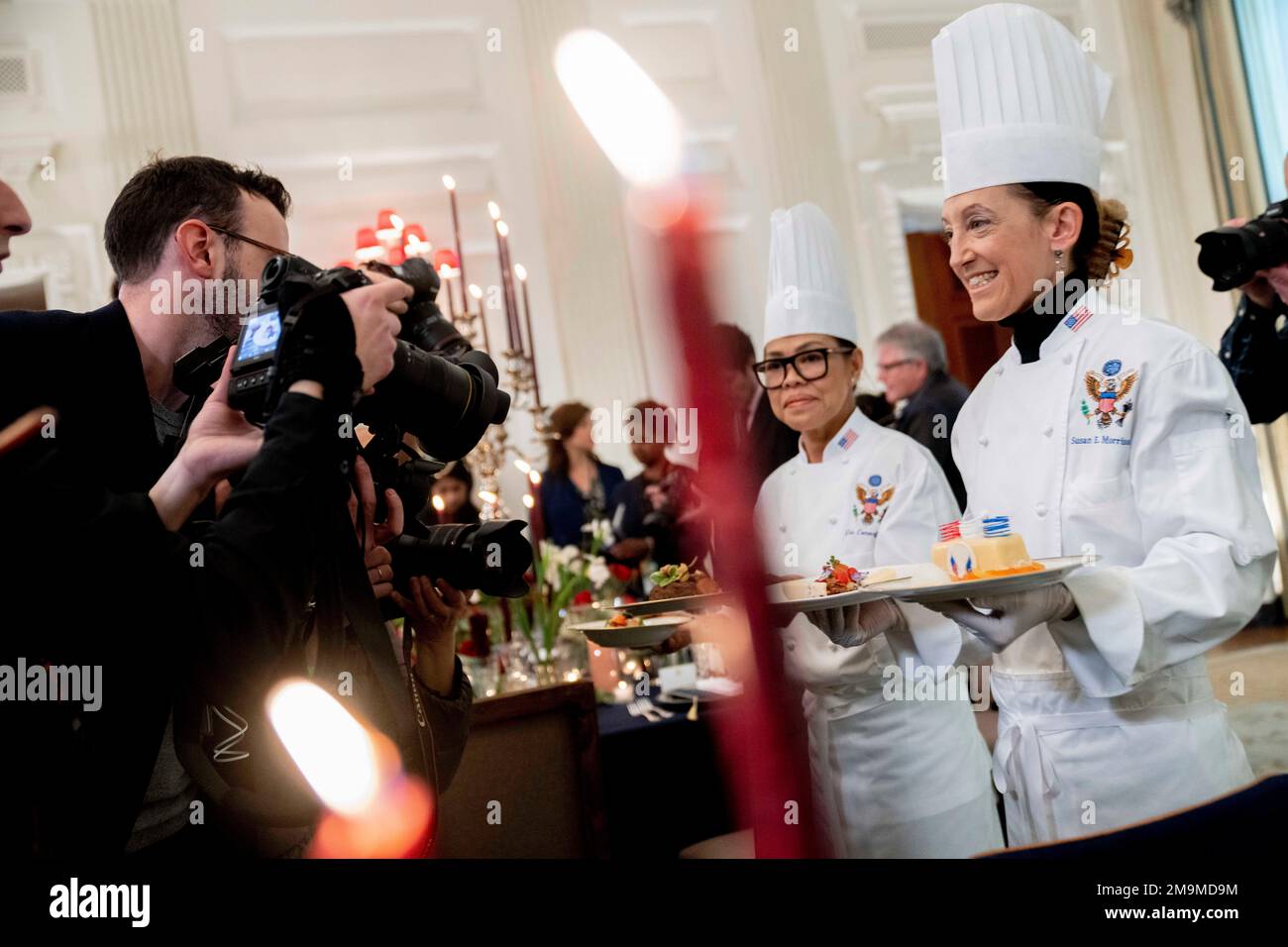 White House executive chef Cris Comerford, left, and White House ...