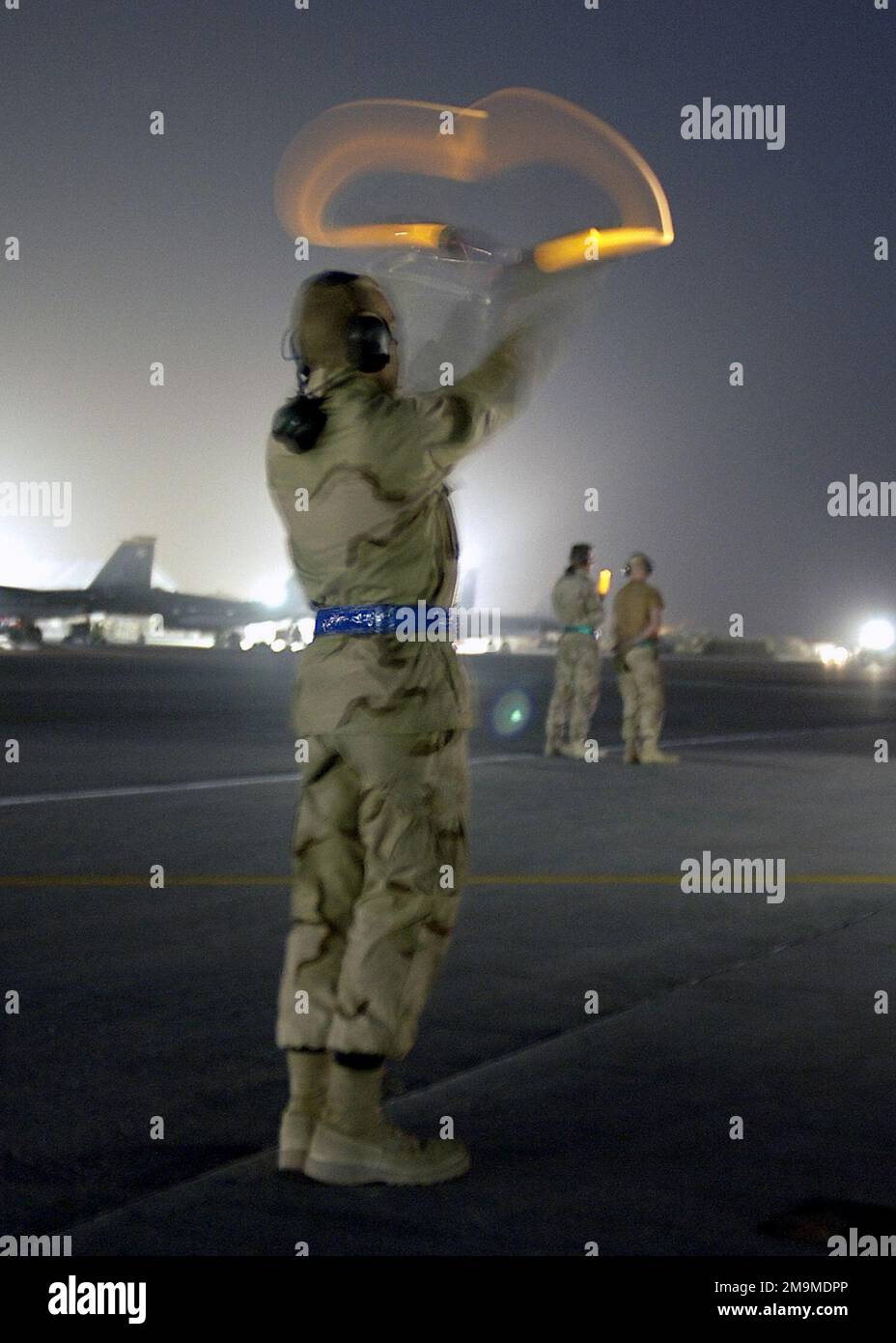At night, a Crew CHIEF from the 355th Expeditionary Fighter Squadron ...