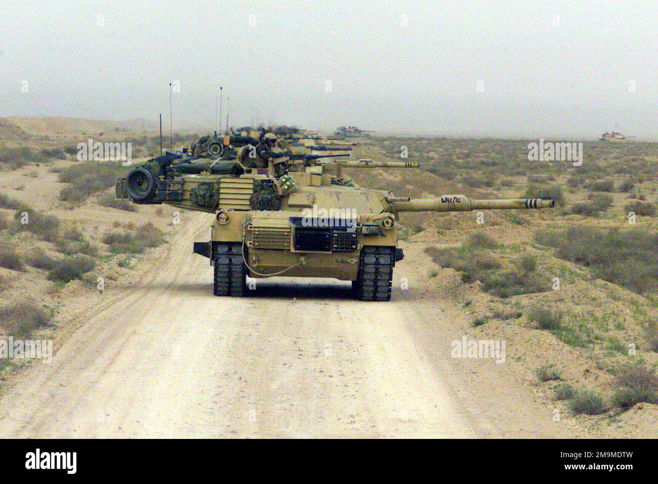 US Marine Corps (USMC) M1A1 Abrams Main Battle Tanks (MBT) with Charlie ...