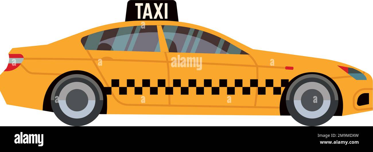 American yellow taxi car icon. Passenger transport Stock Vector Image ...