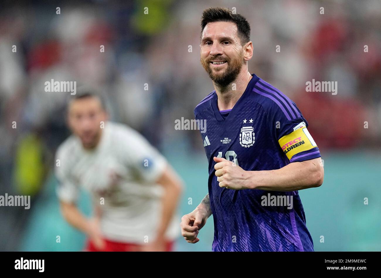 Argentina's Lionel Messi smiles during the World Cup group C soccer ...