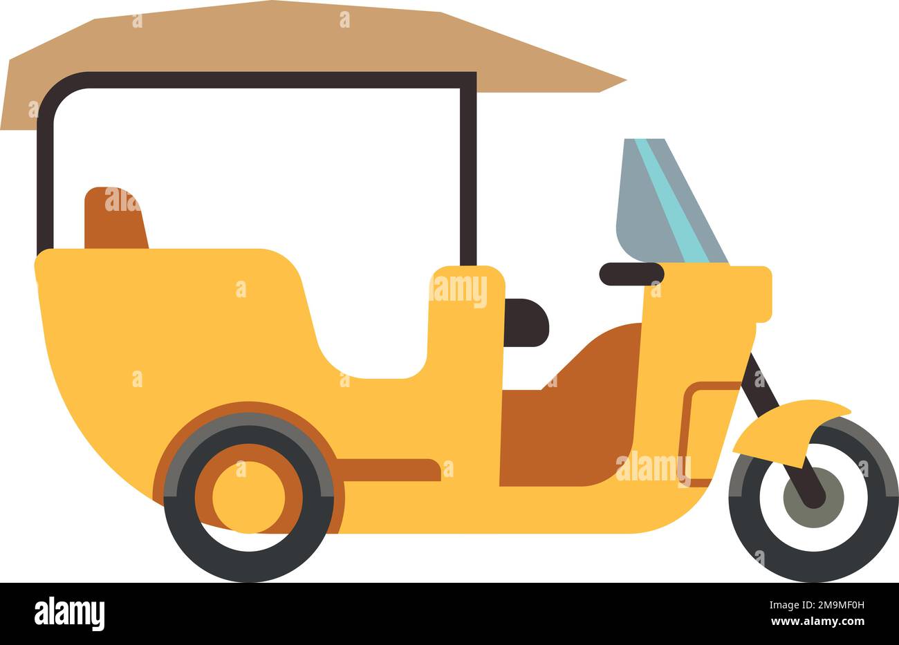 Yellow tricycle icon. Passenger motor wheel transport Stock Vector ...