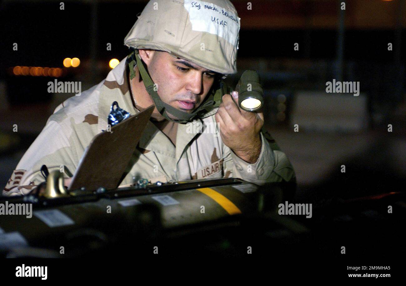 US Air Force (USAF) STAFF Sergeant (SSGT) Brandon Macal, from Nellis ...