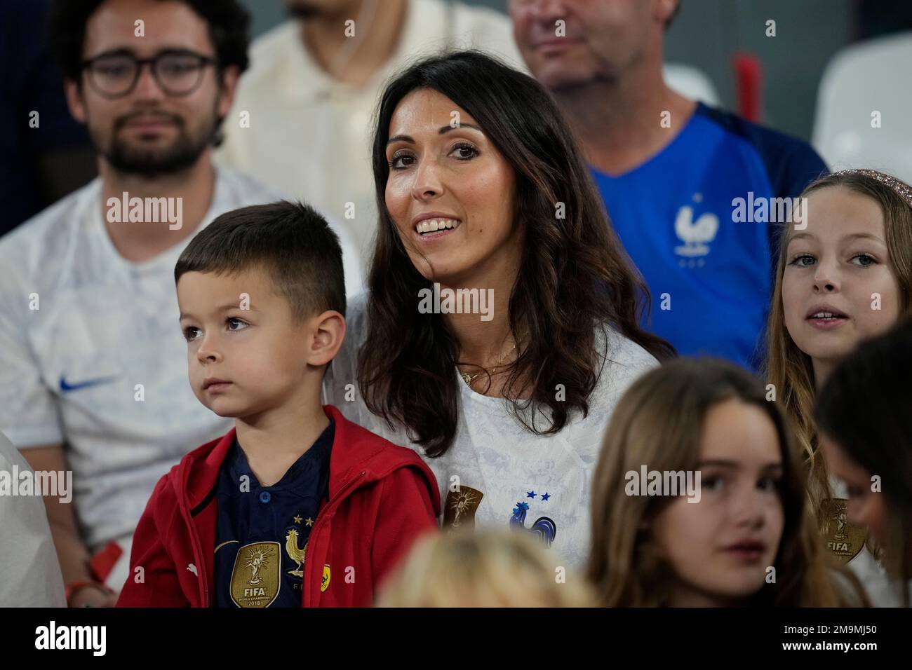 Jennifer Giroud, wife of France's Olivier Giroud, smiles before the ...