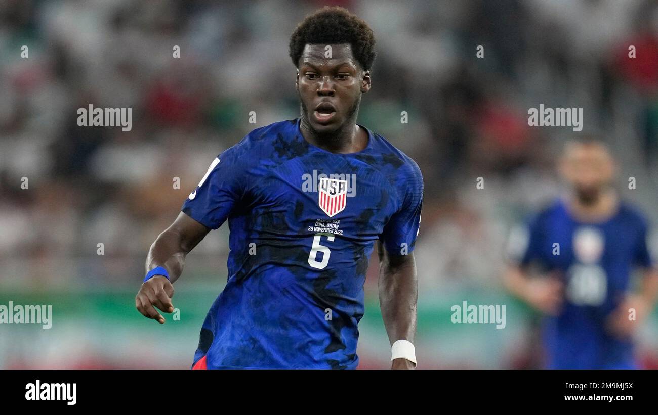 Yunus Musah of the United States in action during the World Cup group B ...