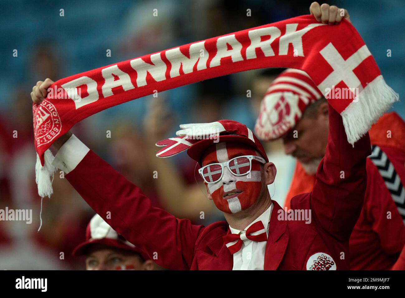 A Danish fan attends the World Cup group D soccer match between ...