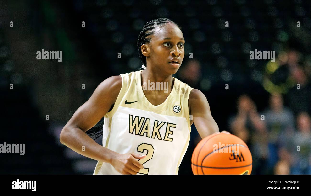 Wake Forest's Kaia Harrison (2) handles the ball during an NCAA ...