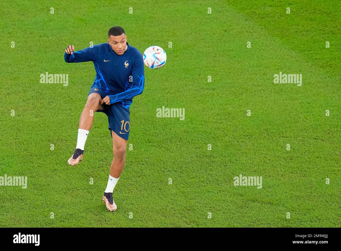 France's Kylian Mbappe warms up prior to the World Cup group D soccer ...