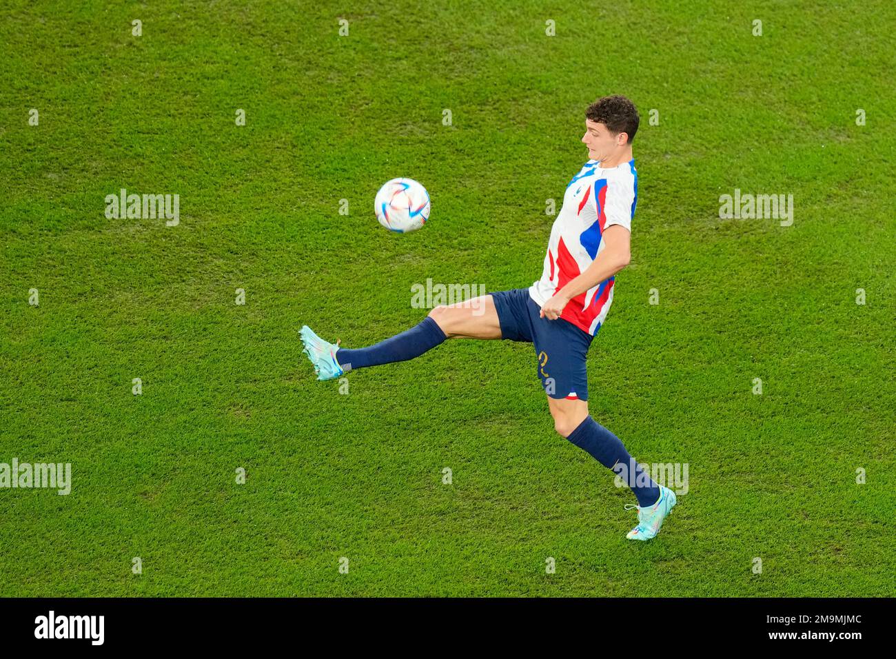 France's Benjamin Pavard warms up prior to the World Cup group D soccer ...