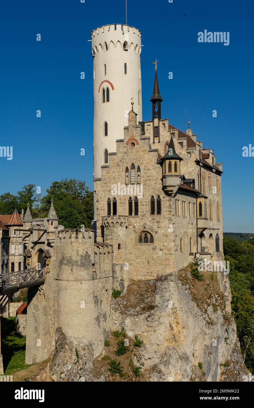 the Ancient german Lichtenstein Castle Stock Photo - Alamy