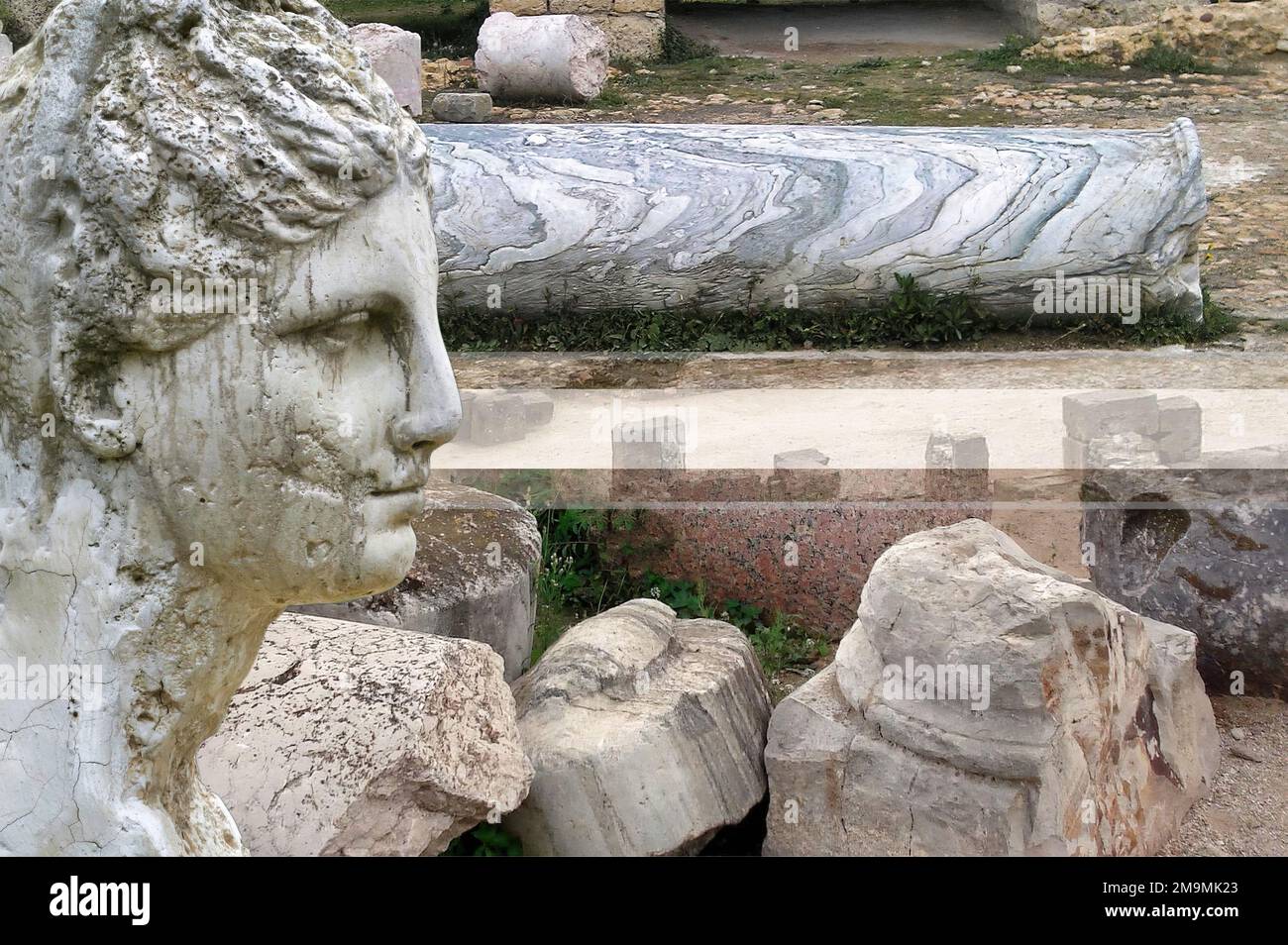 The ruins of the famous Carthage (Tunisia) an ancient Phoenician city ...