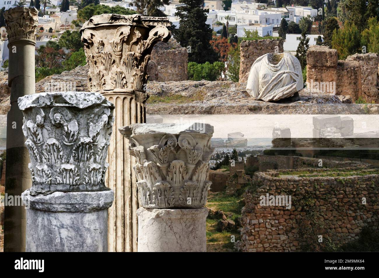 The ruins of the famous Carthage (Tunisia) an ancient Phoenician city ...