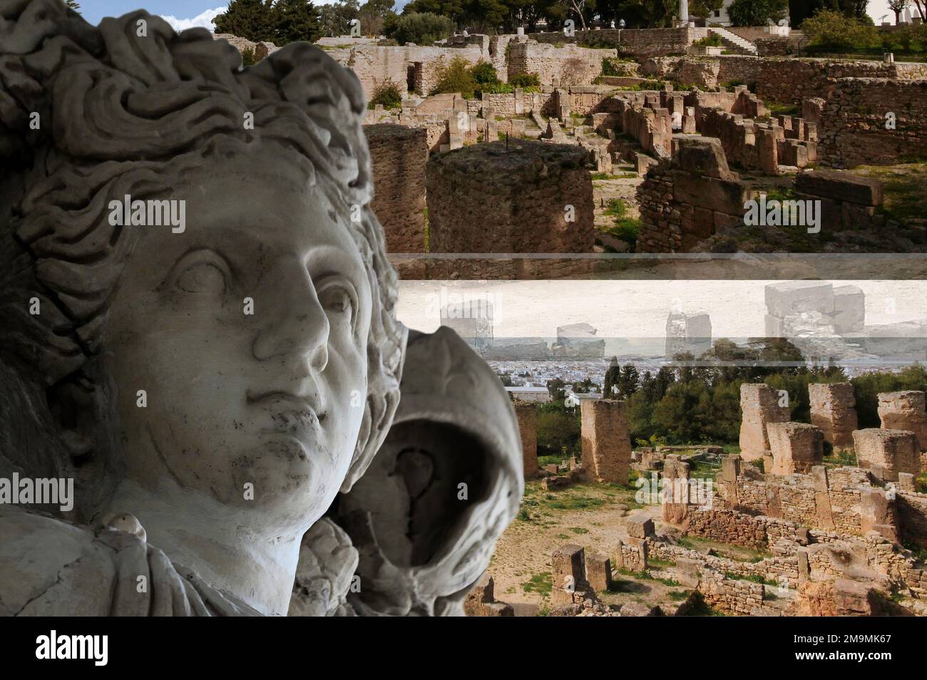 The ruins of the famous Carthage (Tunisia) an ancient Phoenician city ...