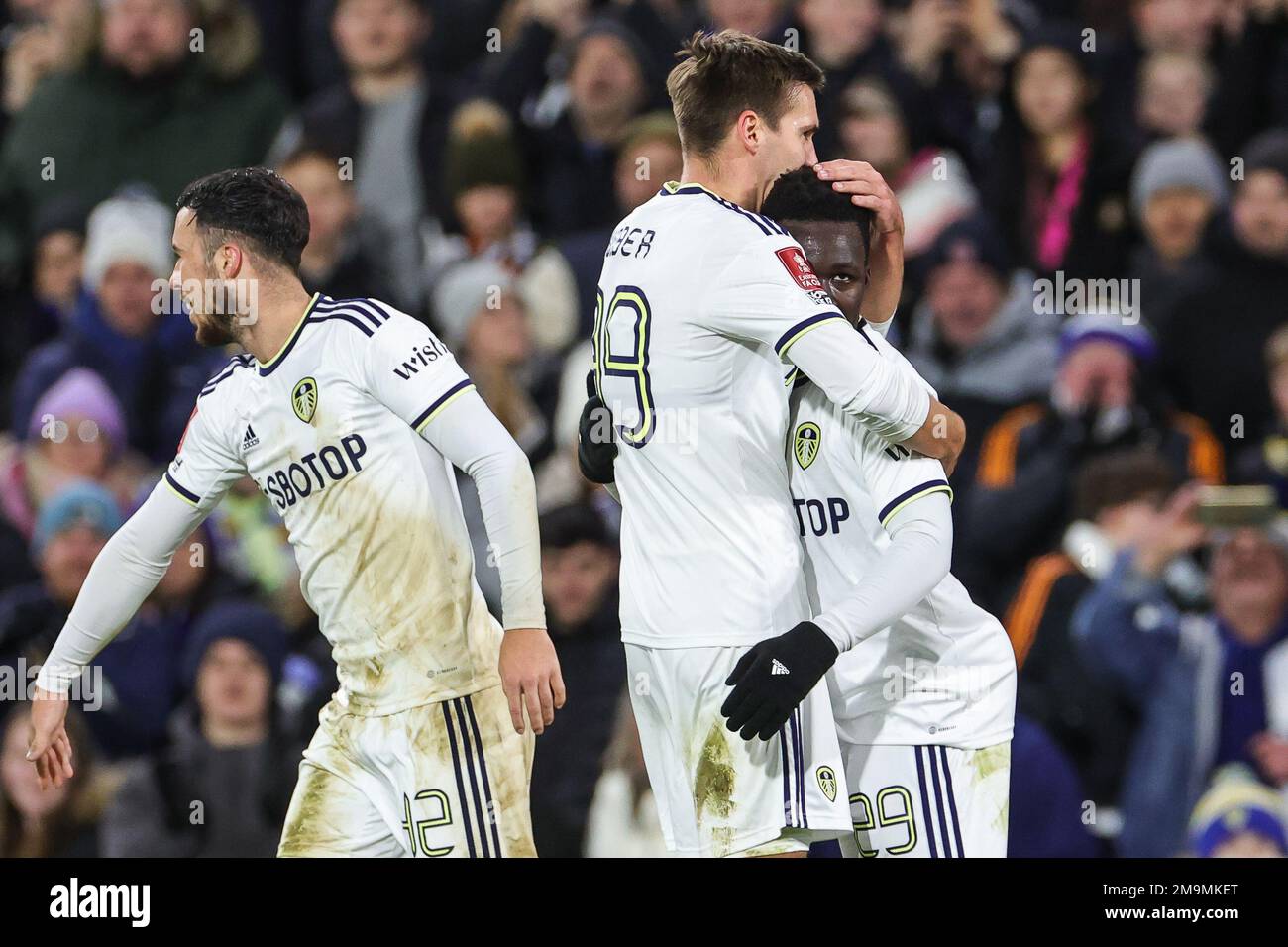 Leeds, UK. 18th January 2023 Wilfried Gnonto #29 of Leeds United ...