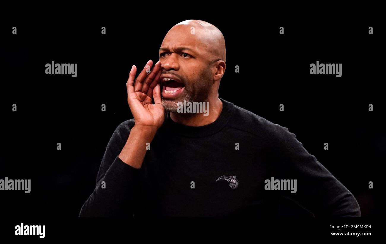 Orlando Magic head coach Jamahl Mosley yells during an NBA basketball ...