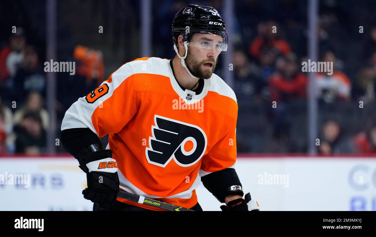 Philadelphia Flyers' Ivan Provorov plays during an NHL hockey game ...